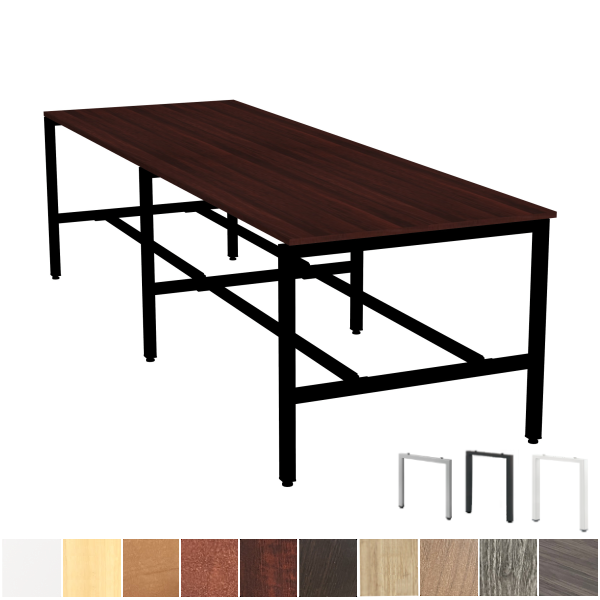 PLT 8' x 4' Standing Office Work Huddle Table | Steel U-Legs