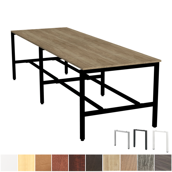 PLT 8' x 4' Standing Office Work Huddle Table | Steel U-Legs