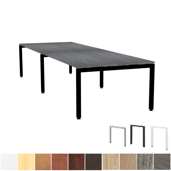 PLT 8' 4-Person Modular Desk | 2x2 Facing Team Desk