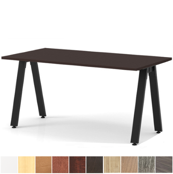 PLT Black Oblique V-Leg Office Table | 30"D | 4 Sizes