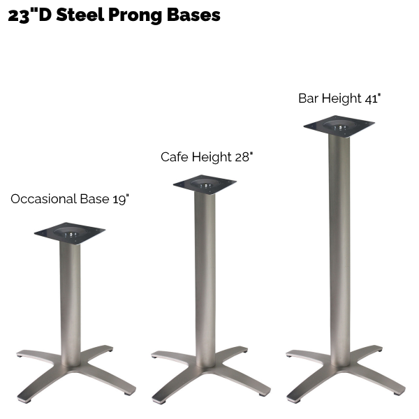 PLT Aluminum Prong Base Square Table | 24" | 30"D