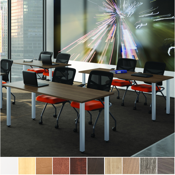 PLT Square Post Leg Training Table | Fixed Leg | 30"D | 4 Sizes