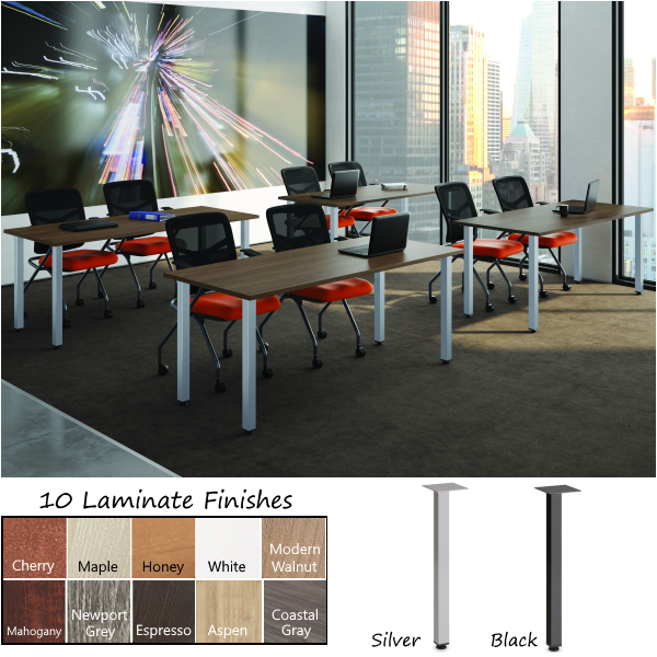 PLT Square Post Leg Training Table | Fixed Leg | 30"D | 4 Sizes