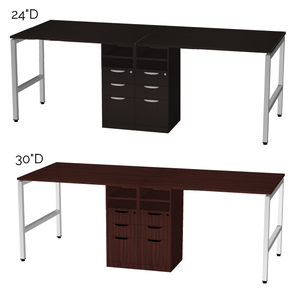 PLT 10' 2-Person Linear Standing Desk Set | Team Desk