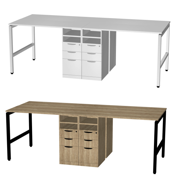 PLT 4-Person Linear Standing Desk | Team Desk | 8' | 10'