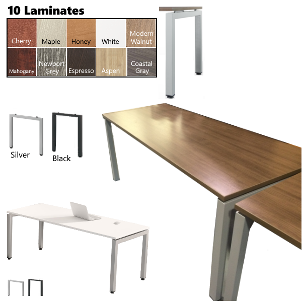 PLT Unite Leg Single Pedestal Desk | 24"D | 4 Sizes | 10 Colors
