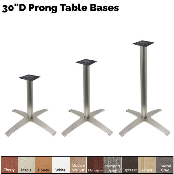 PLT Steel Prong Base Square Bar Table | 36"D | 42"D