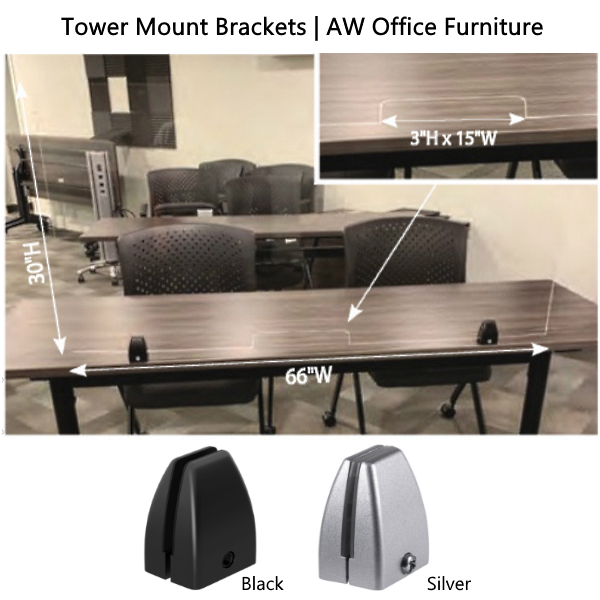 Flush Mount Steel Desk Brackets | Set of Two
