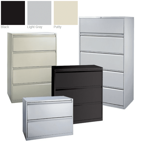 Steel 4-Drawer Lateral File Cabinet | 3 Colors | Office Furniture | Dallas