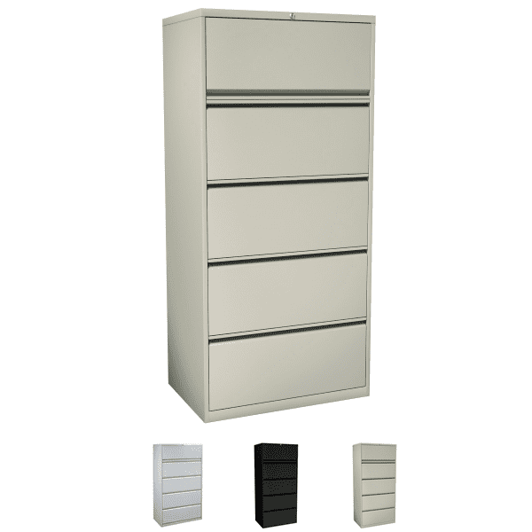 5-Drawer Steel Lateral File Cabinet | 3 Colors | Office Furniture | Dallas