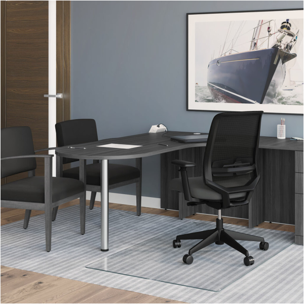 Office Source Glass Chair Mat | Clear Tempered Glass | 48"W x 60"D
