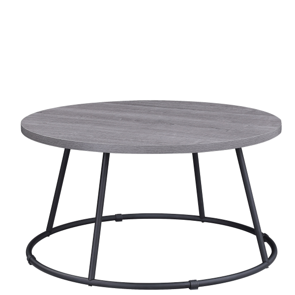Walnut Round Coffee Table | Occasional Table | Black Base
