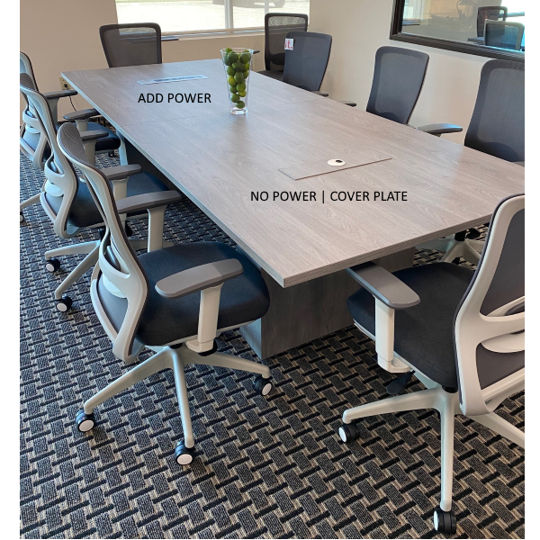 Ultra Rectangular Powered Conference Table | 10'