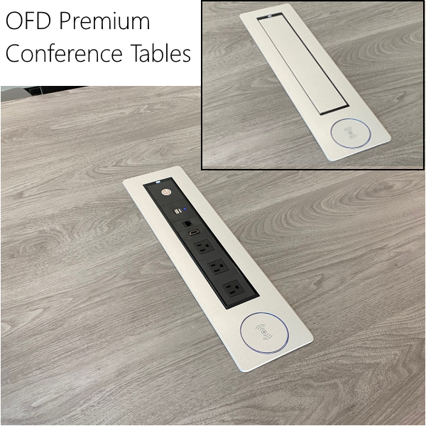 Ultra Rectangular Powered Conference Table | 12'