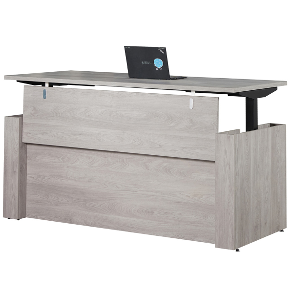 Ultra Premium Height Adjustable Executive Desk | Grey Oak