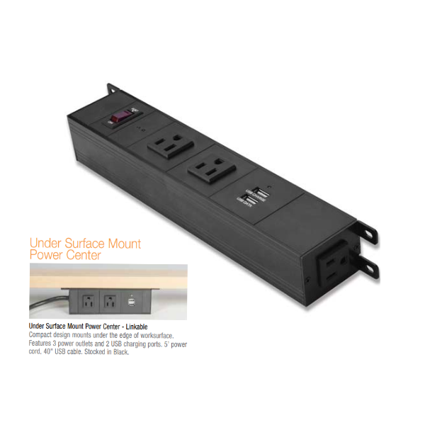 Under Mount USB Power Module for Desks and Tables