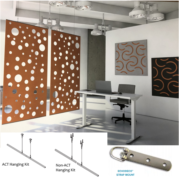 Two Core Ceiling or Wall Acoustical Office Panel | Pebbles Pattern