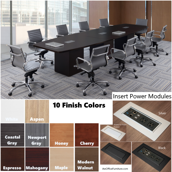 PL 16' Cube Base Oval Shaped Conference Table | 10 Colors