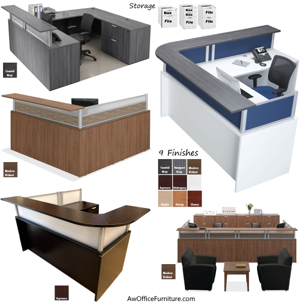 Borders Fabric Curved Reception U-Desk | Anderson & Worth Office Furniture