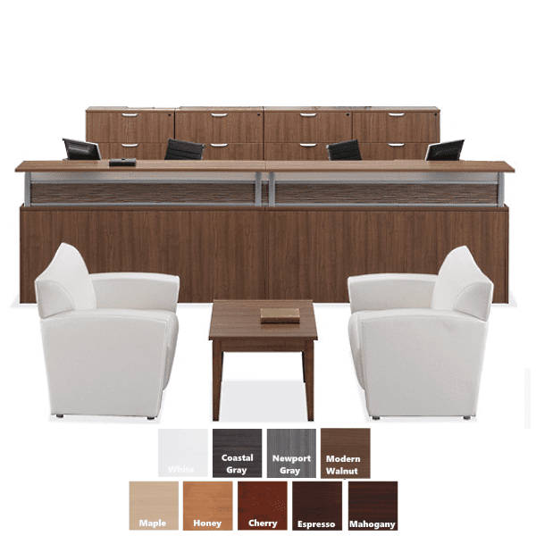 Borders 12' Team Skinny Reception Desk - Anderson & Worth Office Furniture
