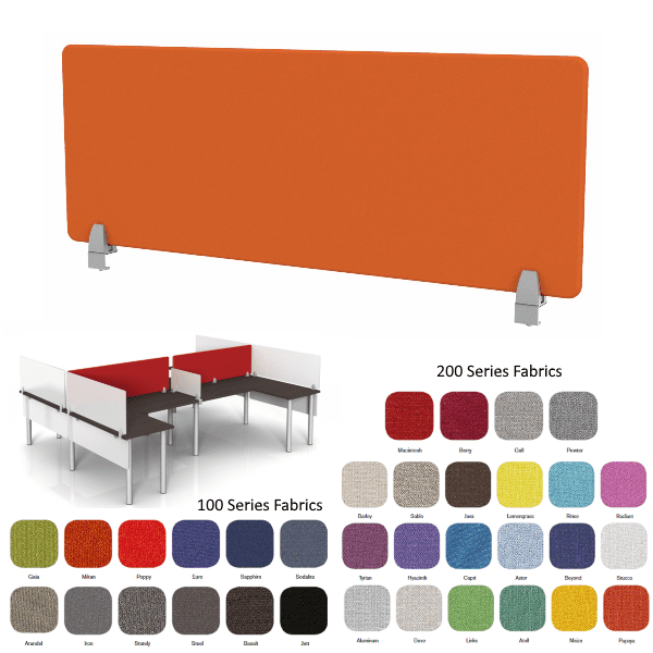 Enclave Panel - Fabric Fold Desk Divider | 40 Sizes | Desk Screens