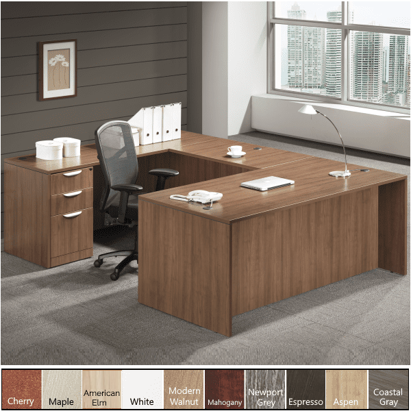 PL 90° U-Shaped Desk | In-Stock Executive Desk | 36"D