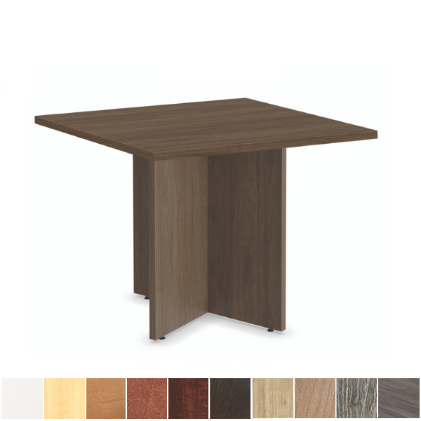 PL Office Source Square Table | X-Base | 10 Finish Colors