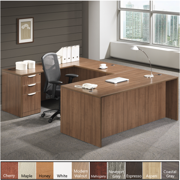PL 90° U-Shaped Desk | In-Stock Executive Desk | 36"D