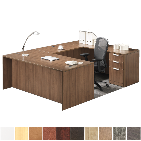PL 90° U-Shaped Desk | In-Stock Executive Desk | 36"D