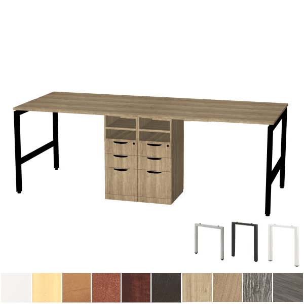 PLT 10' 2-Person Linear Team Desk | Team Desk | 10 Finishes
