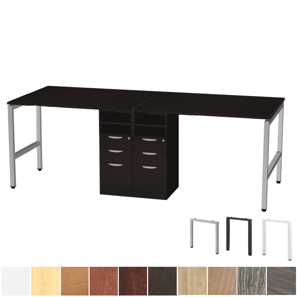 PLT 10' 2-Person Linear Team Desk | Team Desk | 10 Finishes