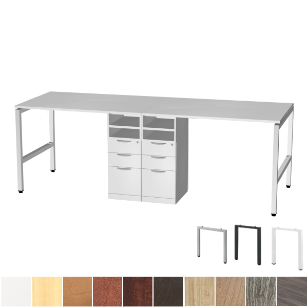 PLT 10' 2-Person Linear Team Desk | Team Desk | 10 Finishes