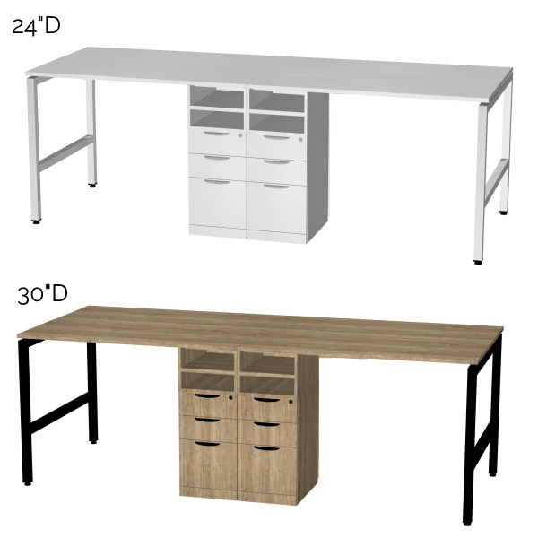 PLT 10' 2-Person Linear Team Desk | Team Desk | 10 Finishes