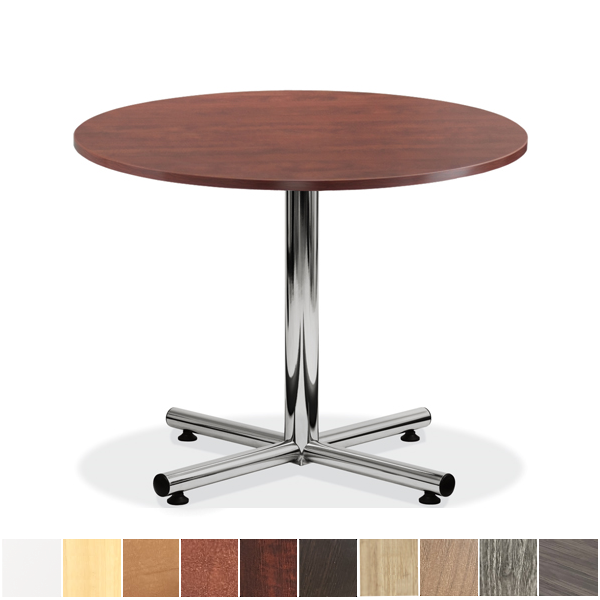 PLT Chrome X-Base Round Table | 5 Sizes | 10 Color Finishes