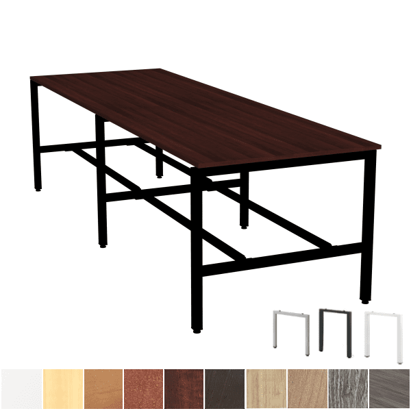 PLT 8' x 4' Standing Office Work Huddle Table | Steel U-Legs
