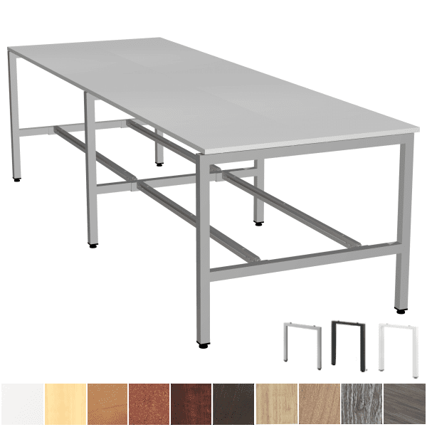 PLT 10' x 4' Standing Office Huddle Work Table | Steel U-Legs