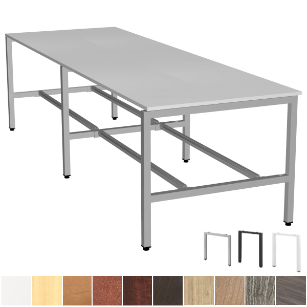 PLT 10' x 4' Standing Office Huddle Work Table | Steel U-Legs