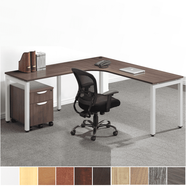 PLT Steel Desk | Steel Leg Pedestal Desk | 24"D | 3 Sizes