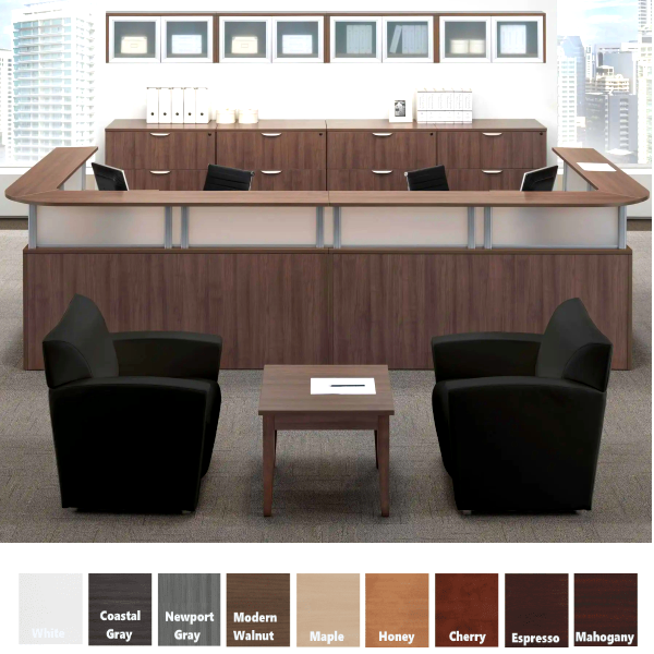 Borders 12' Curved Team Reception Desk - Anderson & Worth Office Furniture