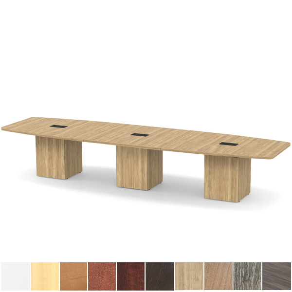 Performance 14' Cubed Base Boat Shaped Conference Table