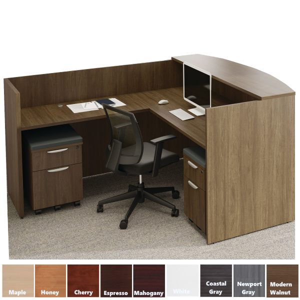 Performance Laminate Mobile Storage Reception L-Desk