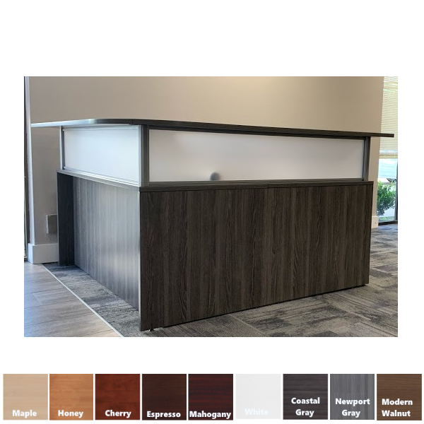 Borders Curved Top Reception L-Desk | 66" - Anderson & Worth Office ...