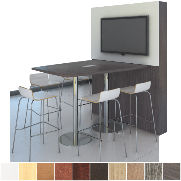 6' Power Ready Standing Height Boat Shaped Table | Dallas