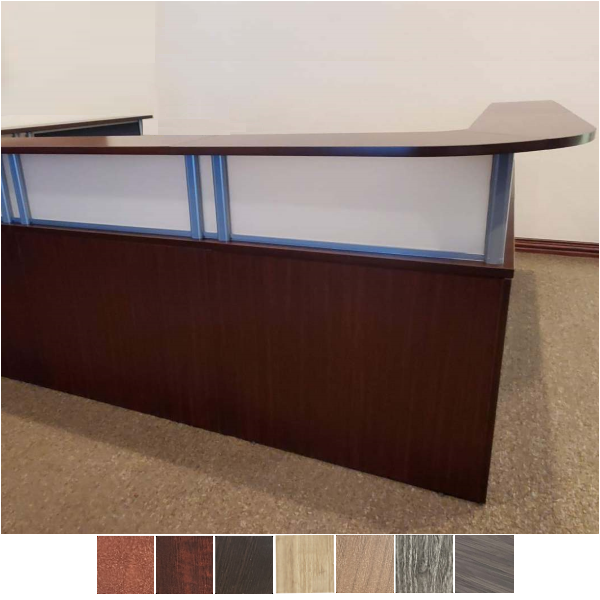 Borders Curved Reception L-Desk | 71"W | 90° L-Desk