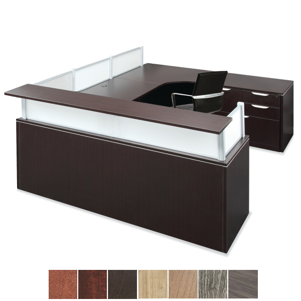 Borders 6' RTT Dual Curved U-Shaped Privacy Reception Desk