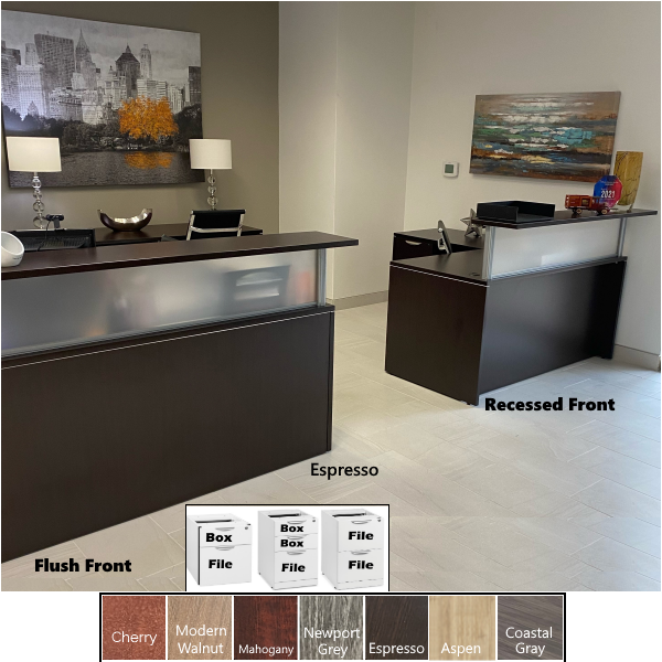 PL Borders 24"D Rectangular Reception L-Desk | 66"W