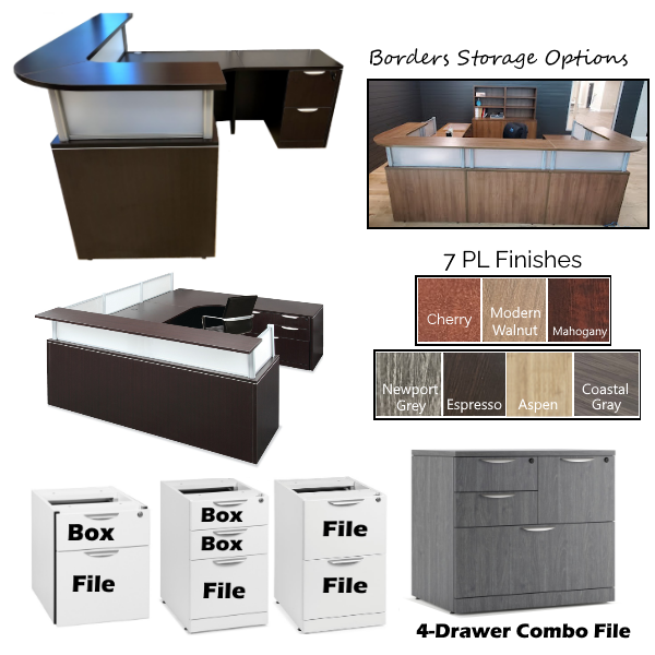 Borders 6' RTT Dual Curved U-Shaped Privacy Reception Desk