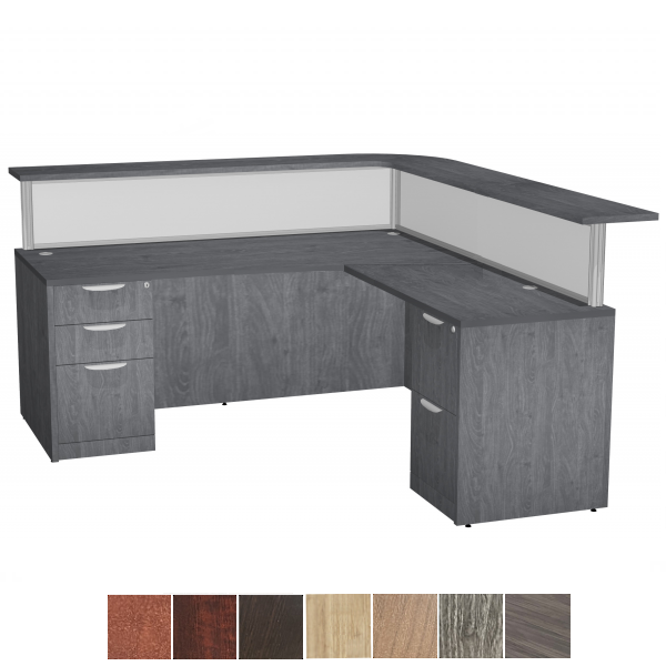 Borders Curved Reception L-Desk | 71"W | 90° L-Desk