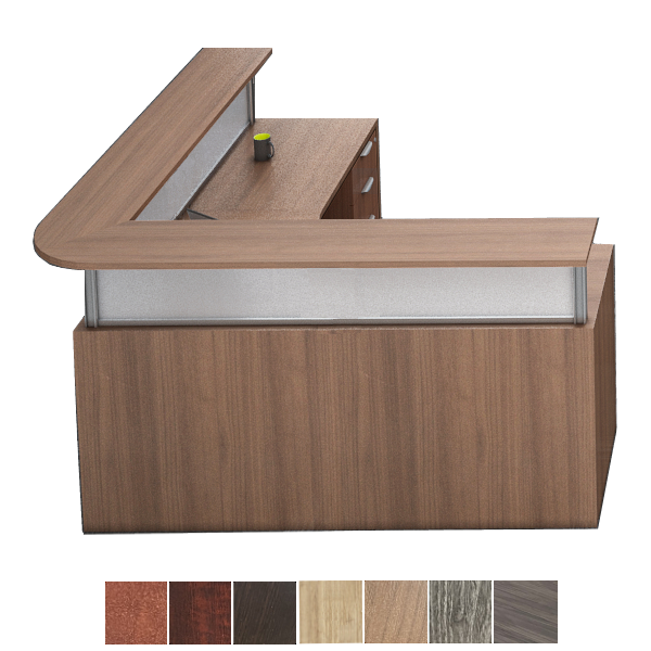 Borders Curved Reception L-Desk | 71"W | 90° L-Desk