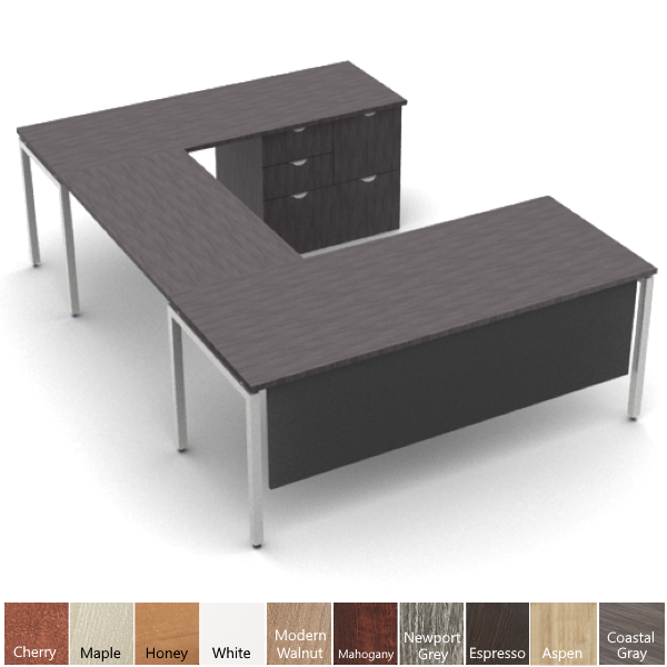 Modern Unite Leg Performance Laminate Modesty U-Desk